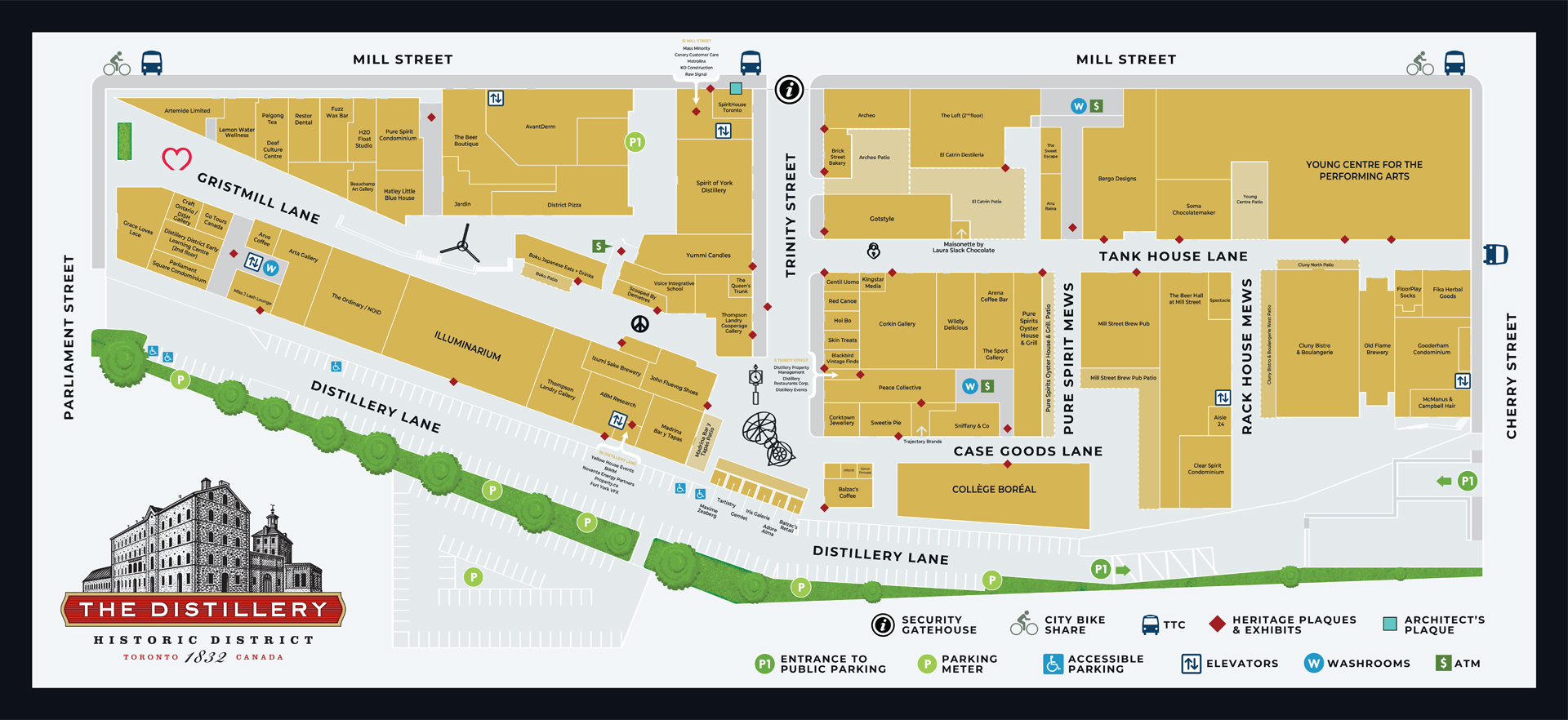 The Distillery Historic District - Site Map